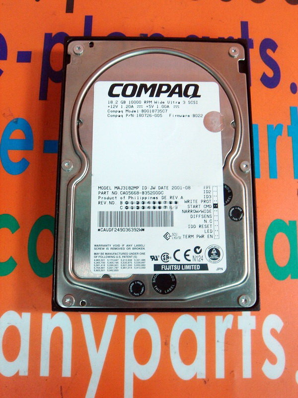 COMPAQ / FUJITSU Hard Drive BD018735C7 / 180726-005 MAJ3182MP / CA05668 ...