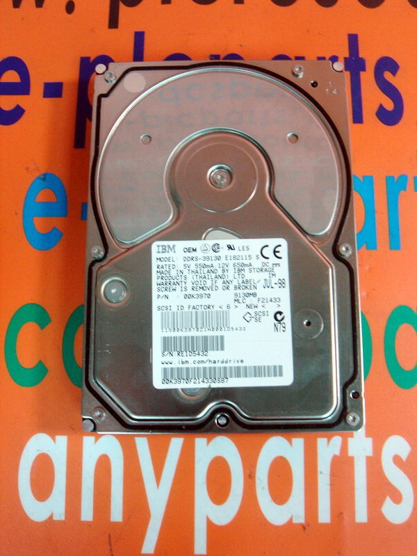 IBM Hard Drive DDRS-39130 / 00K3970 9130MB / 50PIN / 7200RPM - 裕益科技自動化 ...