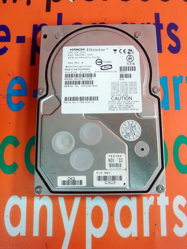 HITACHI Hard Drive DK32EJ-14NC / 1-796-610-12 146GB / 10000RPM / 80PIN ...