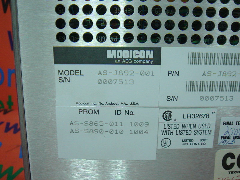 MODICON AS-J892-001 - 裕益科技自動化設備可程式編碼器PLC分散式控制系統DCS