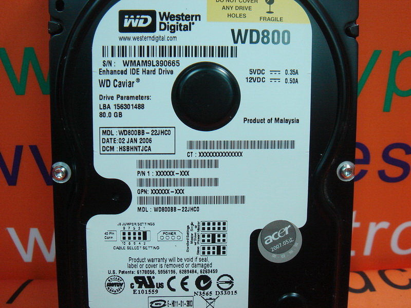 WESTERN DIGITAL WD800BB-22JHC0 80GB 7.2K IDE - PLC DCS SERVO Control ...