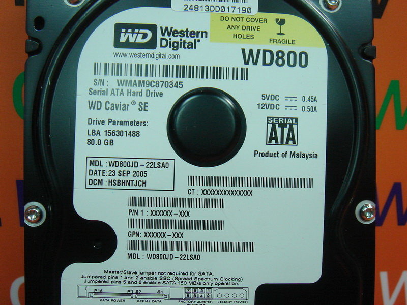 WESTERN DIGITAL WD800JD-22LSA0 80GB IDE - 裕益科技自動化設備可程式編碼器PLC分散式控制系統DCS