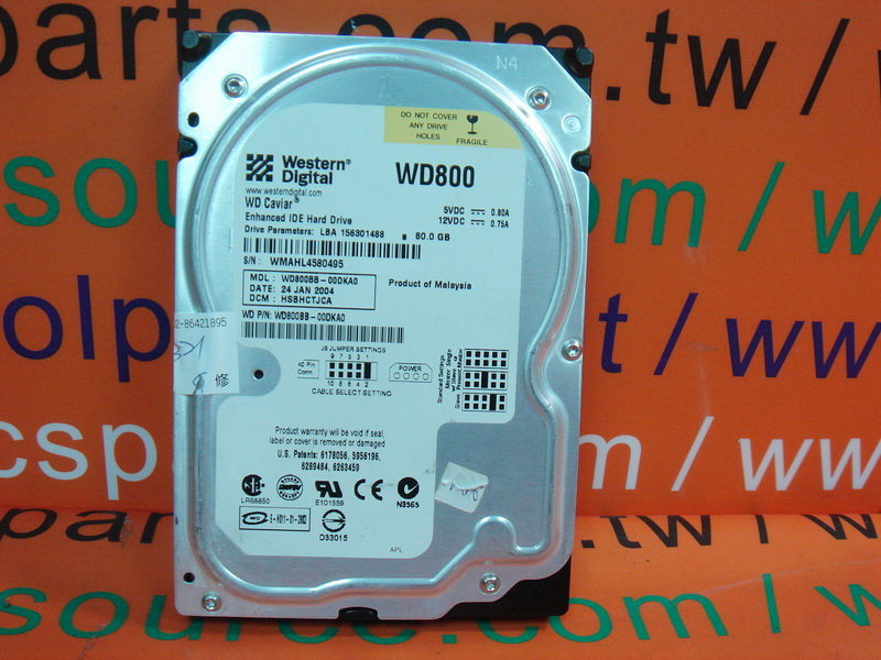 WESTERN DIGITAL WD800BB-00DKA0 80GB IDE - 裕益科技自動化設備可程式編碼器PLC分散式控制系統DCS