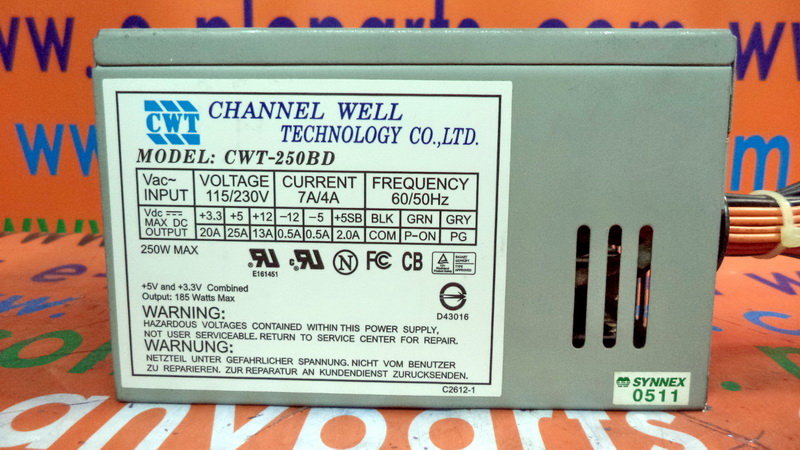 CWT CHANNEL WELL TECHNOLOGY POWER SUPPLY CWT-250BD - PLC DCS SERVO ...