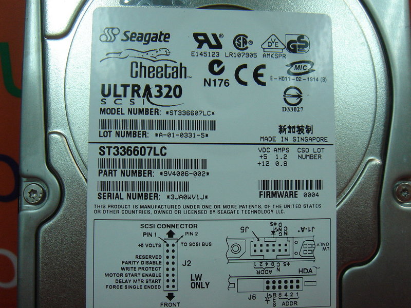 SEAGATE ST336607LC 36GB SCSI - 裕益科技自動化設備可程式編碼器PLC分散式控制系統DCS