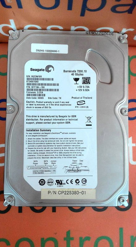 Seagate ST340815AS SATA 40GB Hard Drive - 裕益科技自動化設備可程式編碼器PLC分散式控制系統DCS