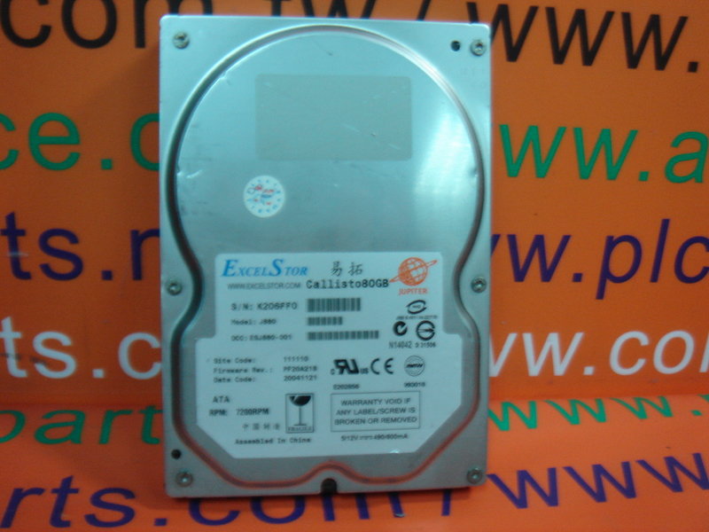 EXCELSTOR J880 IDE 80GB Hard Disk Drive - 裕益科技自動化設備可程式編碼器PLC分散式控制系統DCS