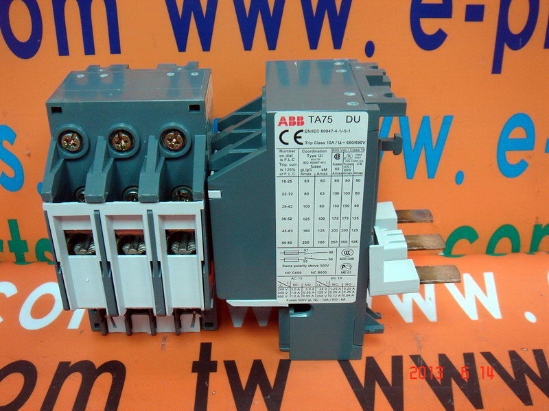 ABB TA75 DU en/iec 60947-4-1/-5-1 - PLC DCS SERVO Control MOTOR POWER SUPPLY IPC ROBOT