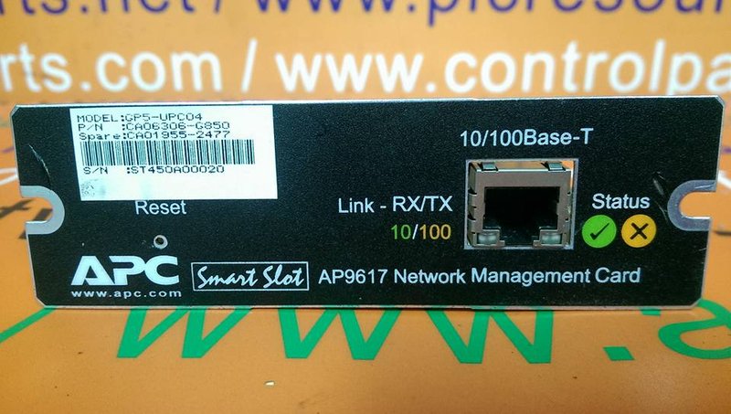 APC NETWORK MANAGEMENT CARD AP9617 GP5-UPC04 - 裕益科技自動化設備可程式編碼器PLC分散式控制系統DCS