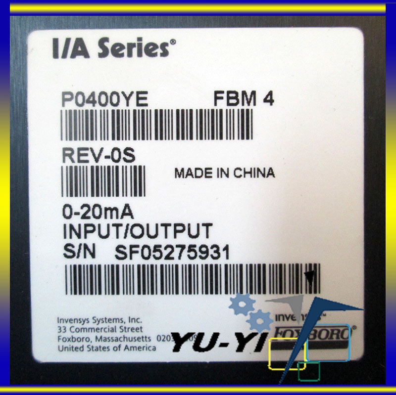 Foxboro IA Series P0400YE-0S FBM 04 0-20 mA Input Output PLC PO400YE Rev. OS - 裕益科技自動化設備可程式編碼器 ...