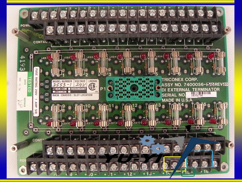 Triconex Terminal Board for 2553 7400056-310 - 裕益科技自動化設備可程式編碼器PLC分散式控制系統DCS