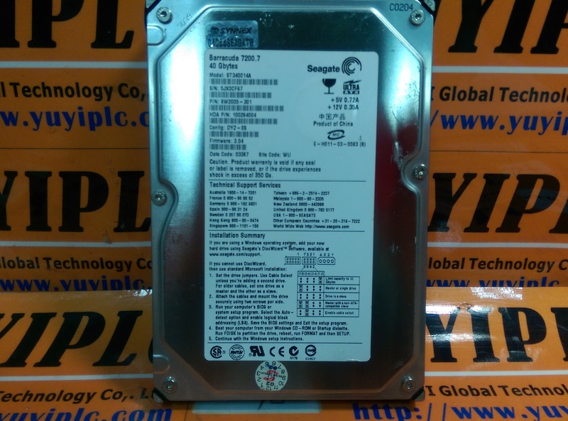 SEAGATE ST340014A 40GB HARD DRIVE - 裕益科技自動化設備可程式編碼器PLC分散式控制系統DCS