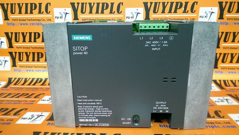 SIEMENS SITOP POWER 40 24VDC 6EP1437-1SL11 POWER SUPPLY - 裕益科技自動化設備可程式 ...