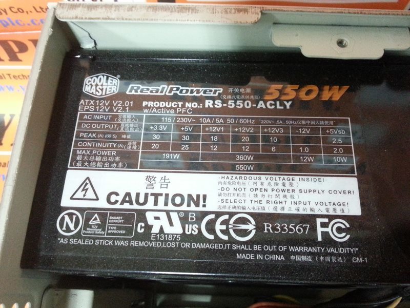 COOLER MASTER RS-550-ACLY REAL POWER - PLC DCS SERVO Control MOTOR ...