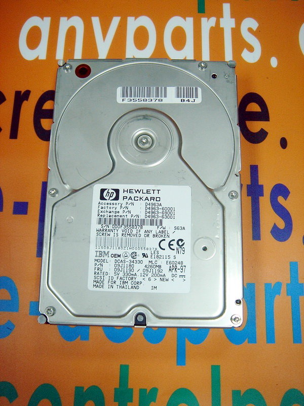 IBM Hard Disk DCAS-34330 / 09J1180 4.3GB 50PIN - 裕益科技自動化設備可程式編碼器PLC分散式 ...