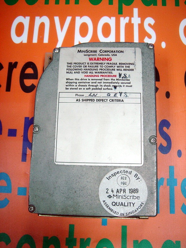 MiniScribe Hard Drive 8425 21MB 3.5inch - 裕益科技自動化設備可程式編碼器PLC分散式控制系統DCS